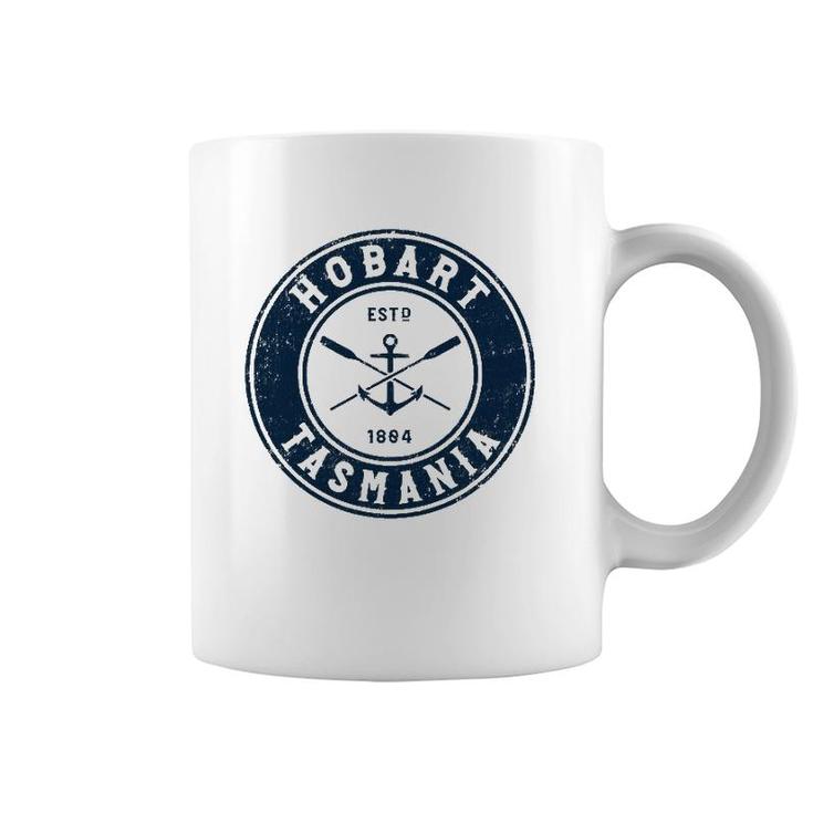 Hobart Tasmania Vintage Boat Anchor & Oars Coffee Mug | Mazezy