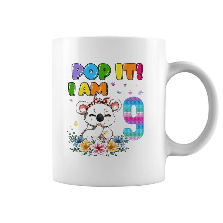I'm 9 Years Old 9Th Birthday Koala Girls Pop It Fidget Coffee Mug | Mazezy
