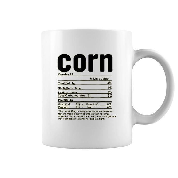 Thanksgiving Corn Nutritional Facts Coffee Mug | Mazezy
