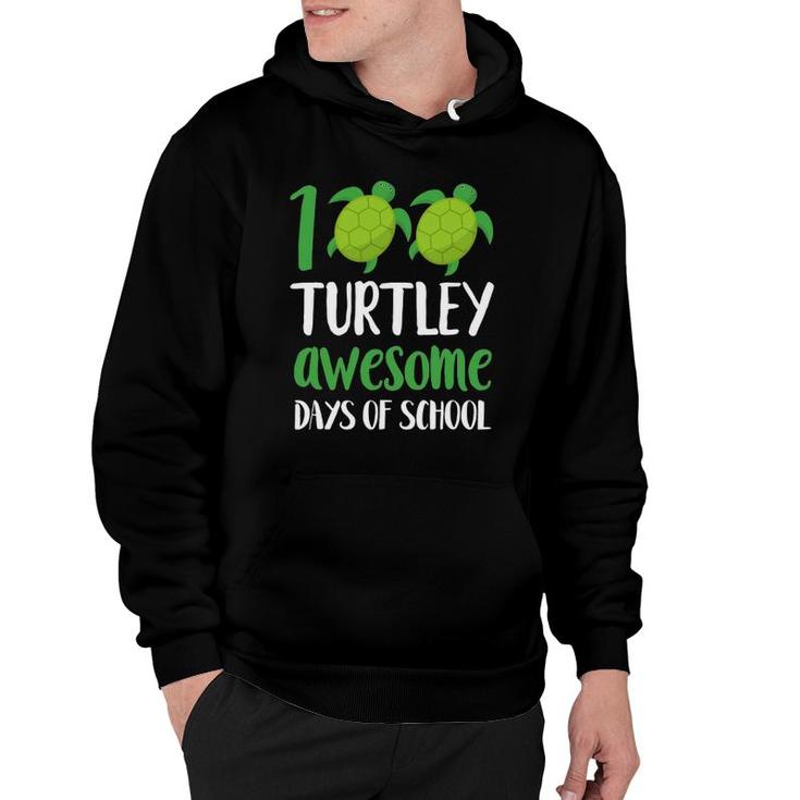 100 Turtley Awesome Days Cool Turtle 100Th Day Of School Hoodie | Mazezy