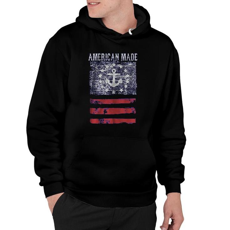 American Made Faded Anchor Flag Hoodie | Mazezy