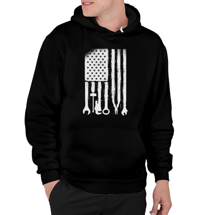 Car Mechanic - Mechanical Us Flag Repair Car Mechanic Hoodie | Mazezy
