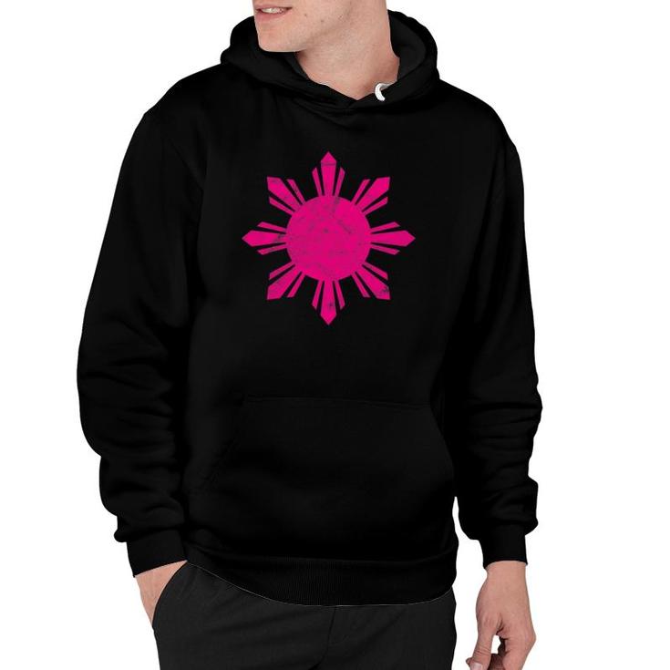 Distressed Pink Filipino Sun For Leni Kiko Leni Robredo Hoodie | Mazezy
