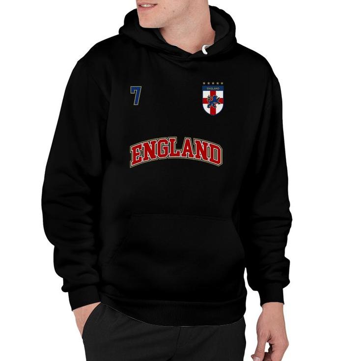 England Football Team Number 7 Sports English Flag Hoodie | Mazezy