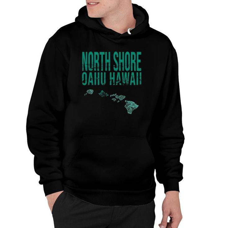 Hawaii Oahu North Shore Hawaiian Islands Map Hoodie | Mazezy