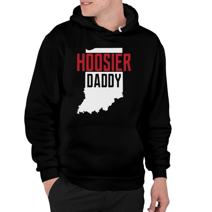 Hoosier Daddy Indiana State Map Gift Hoodie | Mazezy