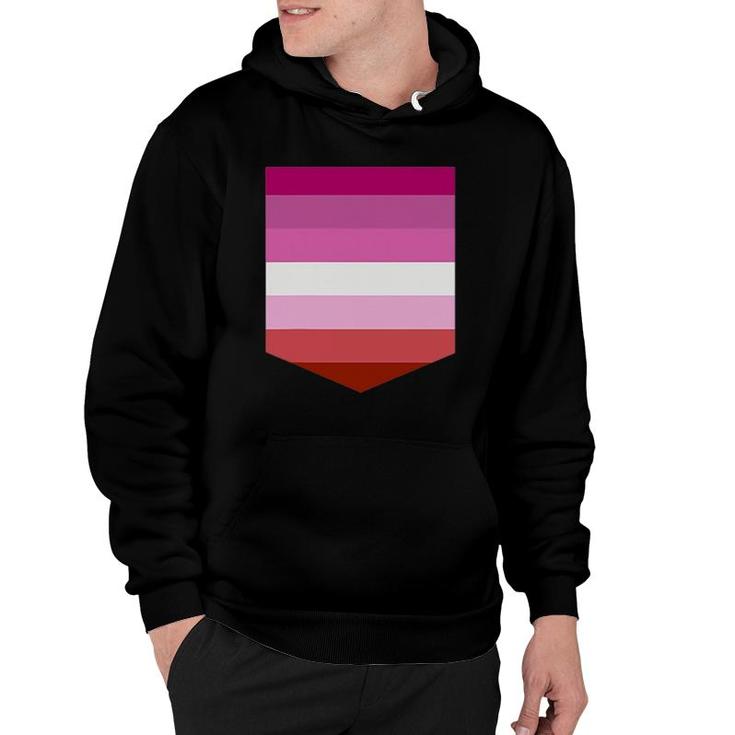 Pocket Lesbian Pride Rainbow Flag Lgbt Pride Month Hoodie | Mazezy