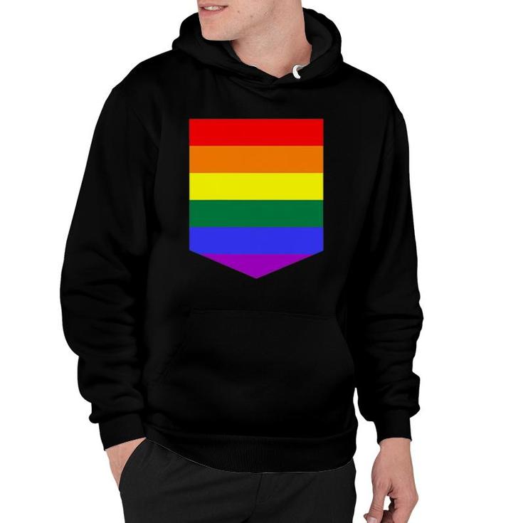Pocket Pride Rainbow Flag Lgbt Pride Month Hoodie | Mazezy