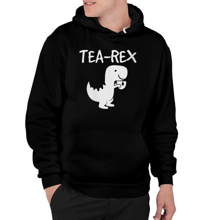 Womens Tea Rex Dinosaur Drinking Tea Tyrannosaurus Joke Hoodie | Mazezy