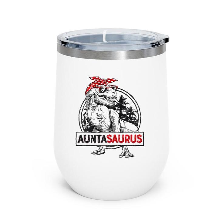 Auntasaurus T Rex Dinosaur Auntie Saurus Family Matching Premium Wine ...