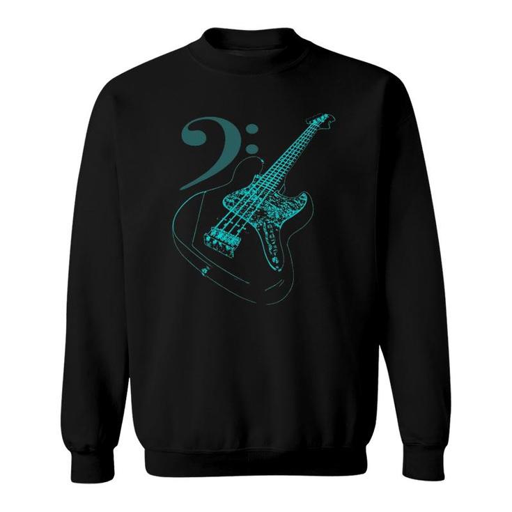 Bass With Clef Neon For Bassists & Bass Player Sweatshirt | Mazezy AU