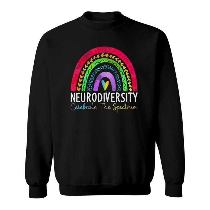 Neurodiversity Autism Spectrum Asd Adhd Rainbow Boho Sweatshirt | Mazezy