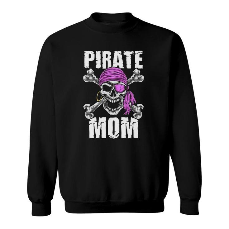 Pirate Mom Mother Matching Family Pirate Themed Party Hoodie | Mazezy