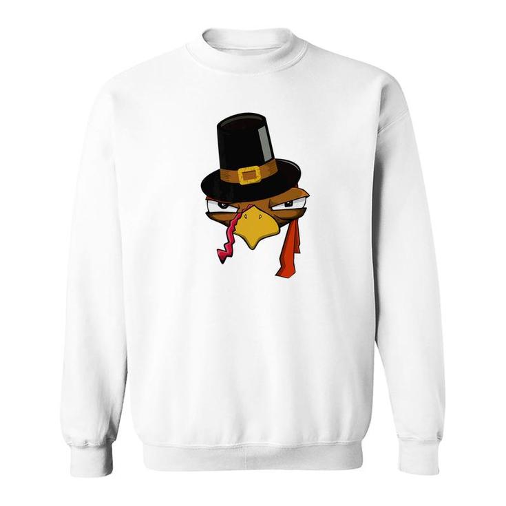 Turkey Badass Face Funny Costume Thanksgiving Day Sweatshirt - Thegiftio