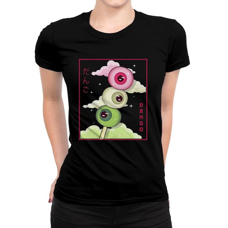 Weirdcore Aesthetic Kawaii Japanese Dango Mochi Eyeballs Women T-shirt ...