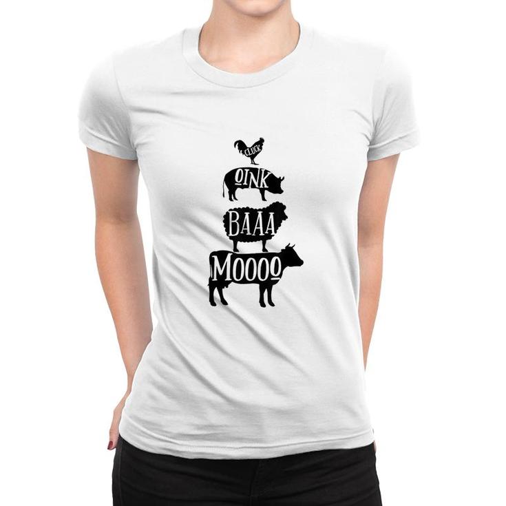 Cow Pig Sheep Chicken Stack Farm Animal Sounds Silhouettes Women T ...