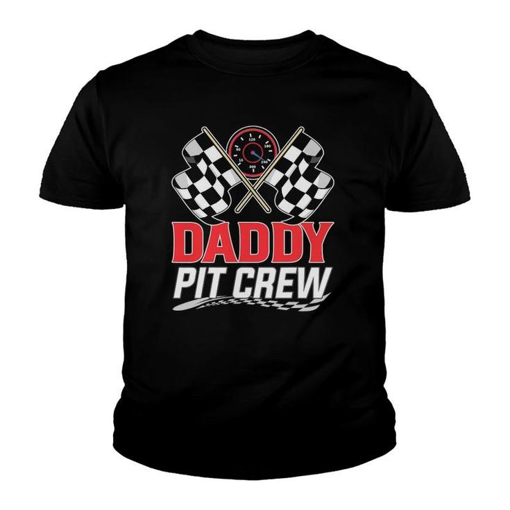 Daddy Pit Crew Race Car Racing Family Youth T-shirt | Mazezy