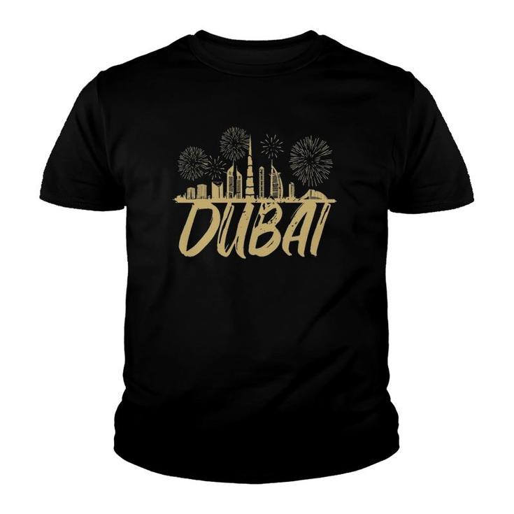 Dubai Skyline Burj Khalifa Gift Youth T-shirt | Mazezy