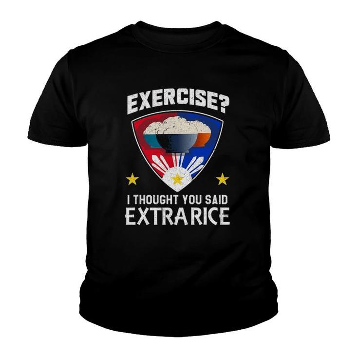 Funny Filipino Extra Rice Exercise Philippine Funny Pinoy Hoodie | Mazezy