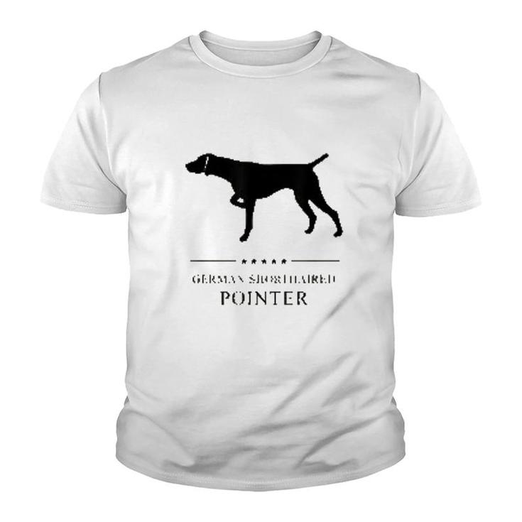 German Shorthaired Pointer Black Silhouette Youth T-shirt | Mazezy