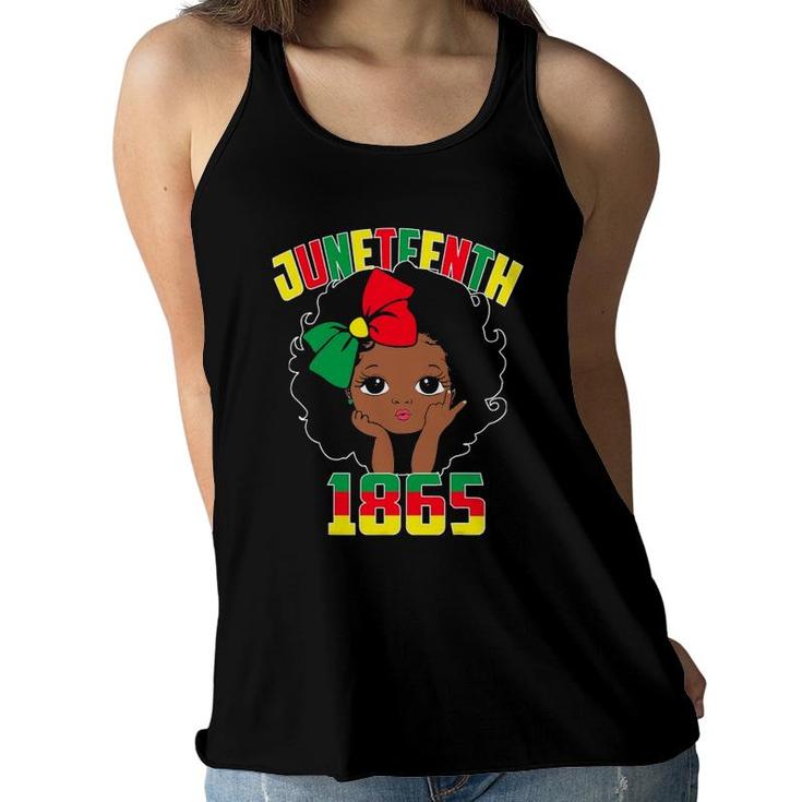 1865 Juneteenth Celebrating Cute Black Girls African Women Flowy Tank ...