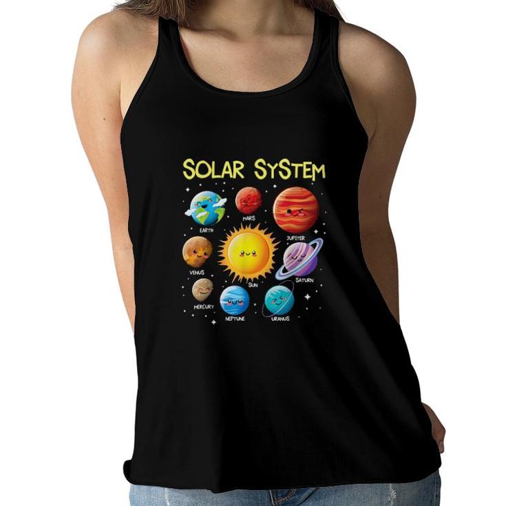Solar System Cute Kawaii Face Planet Space Science Boy Girl Women Flowy ...
