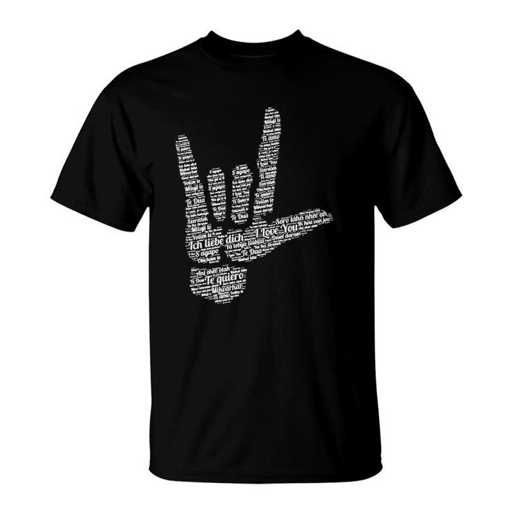 Asl Sign I Love You In 40 Different Languages Asl T-Shirt | Mazezy