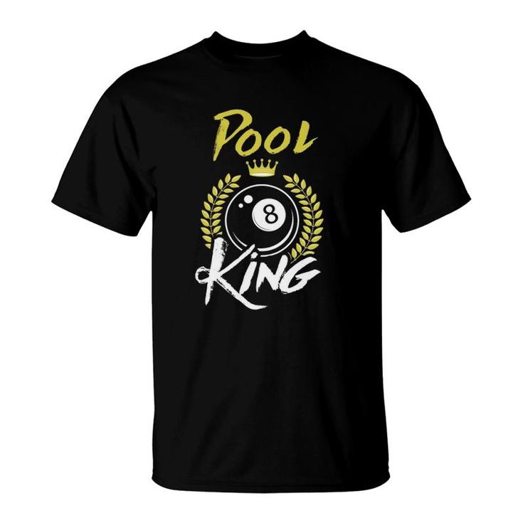 Billiards Pool King Funny Billiards Sport Pool Player Cool T-Shirt | Mazezy