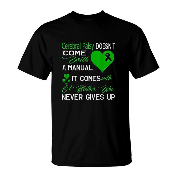 Cerebral Palsy Awareness Green Ribbon T-Shirt | Mazezy