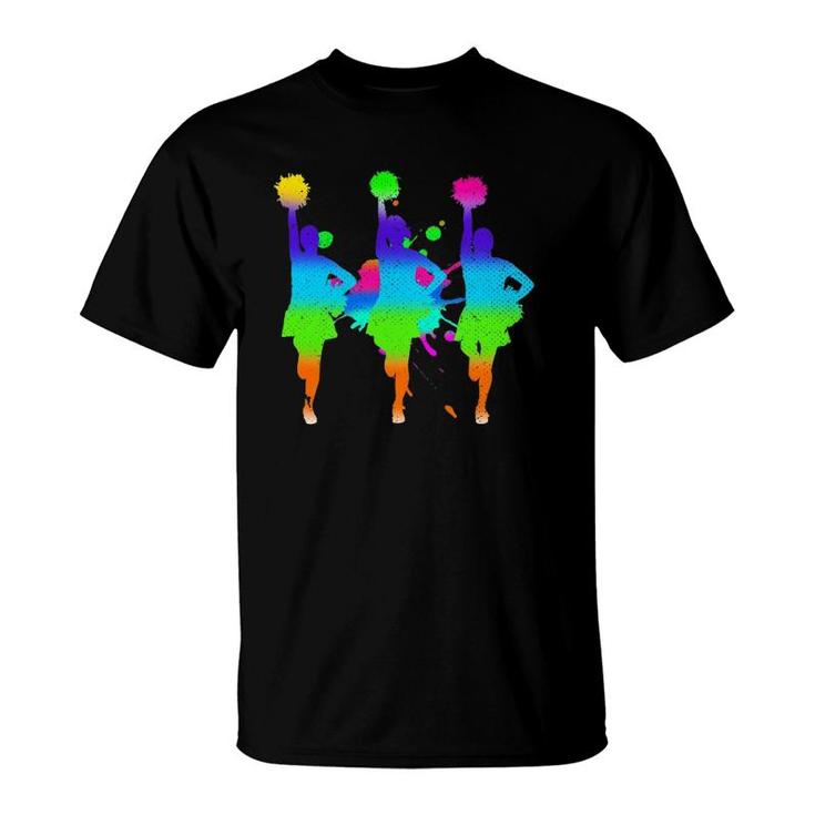 Cheering Cheer Team Cheerleading Colorful Cheerleader T-Shirt | Mazezy