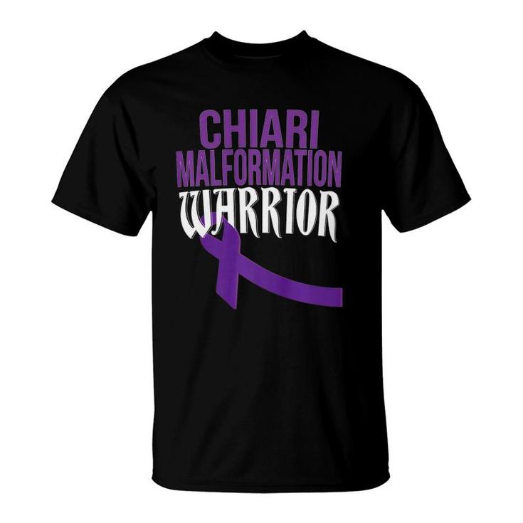 Chiari Malformation Warrior Purple Ribbon Gift Idea T-Shirt | Mazezy