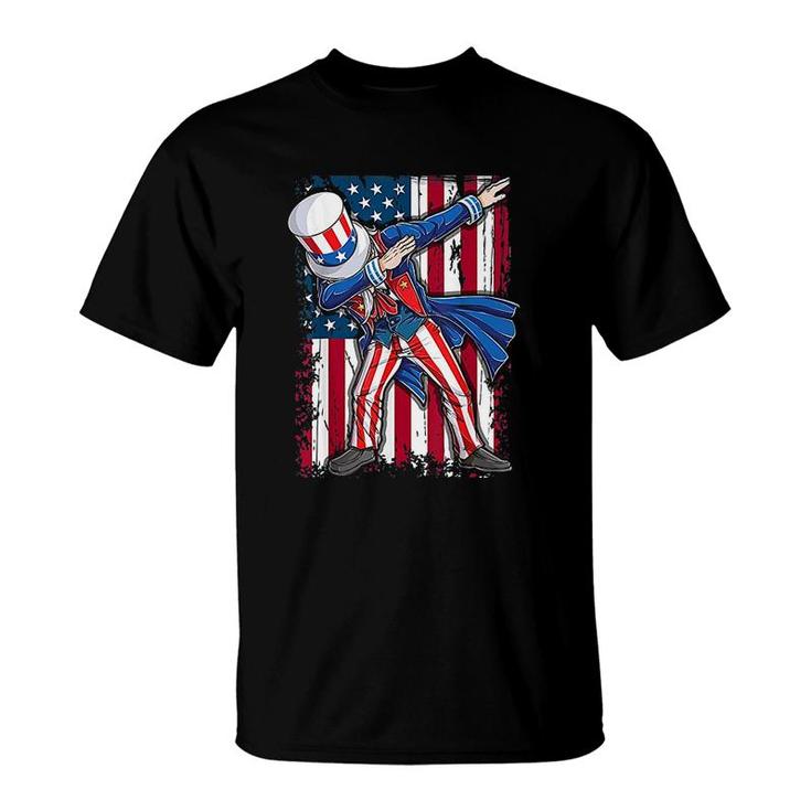 Dabbing Uncle Sam 4th Of July T-Shirt | Mazezy