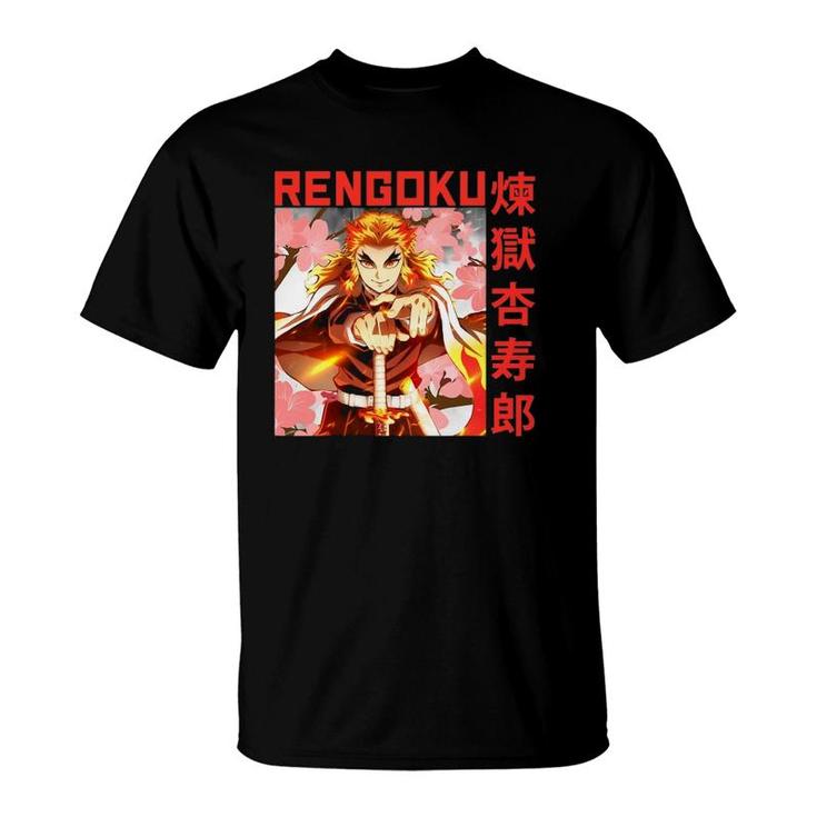 Demons Slayers Kimetsus No Yaibas Rengokus T-Shirt | Mazezy
