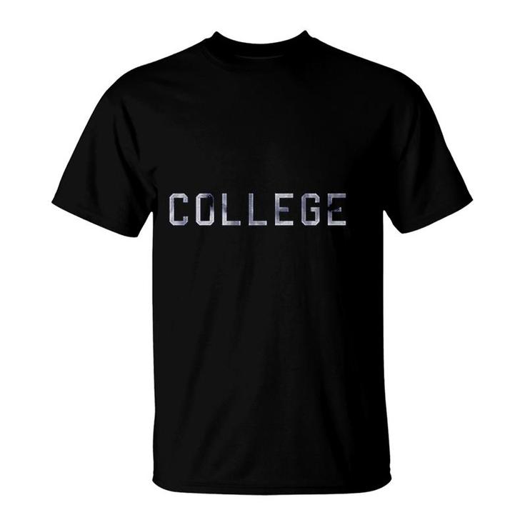 Distressed College T-Shirt | Mazezy