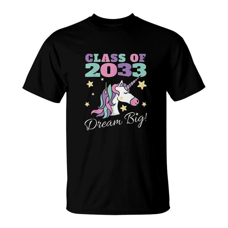 Girls Class Of 2033 Grow With Me Magical Unicorn V2 T-shirt - Thegiftio UK