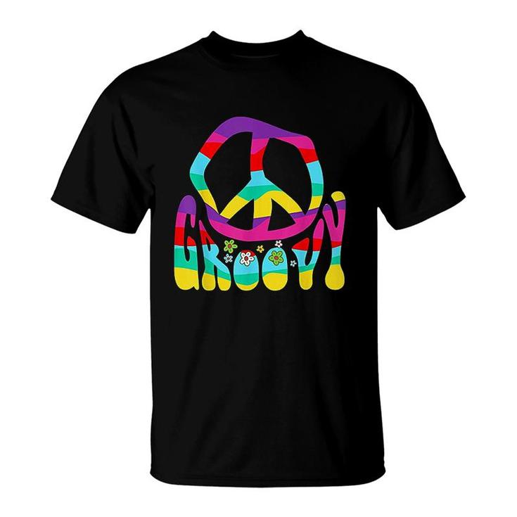 Groovy Hippie Peace Sign T-Shirt | Mazezy