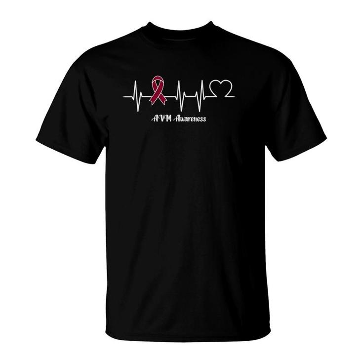 Heartbeat Avm Warrior Arteriovenous Malformation Awareness T-Shirt | Mazezy