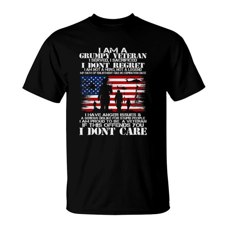 I Am A Grumpy Veteran I Don't Care-Military Veterans T-Shirt | Mazezy