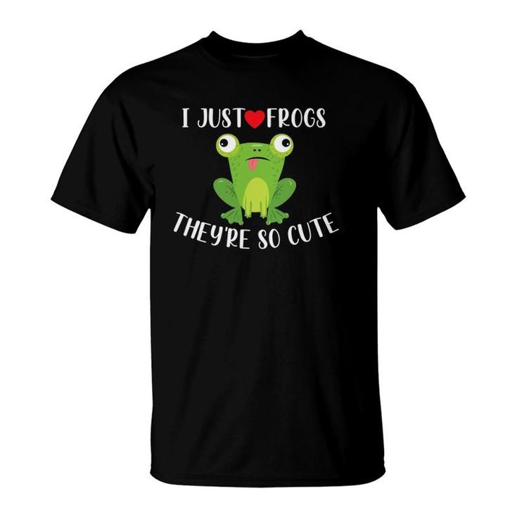 I Just Love Frogs Cute Green Frog Funny Girl Woman Costume Edgy T-Shirt ...