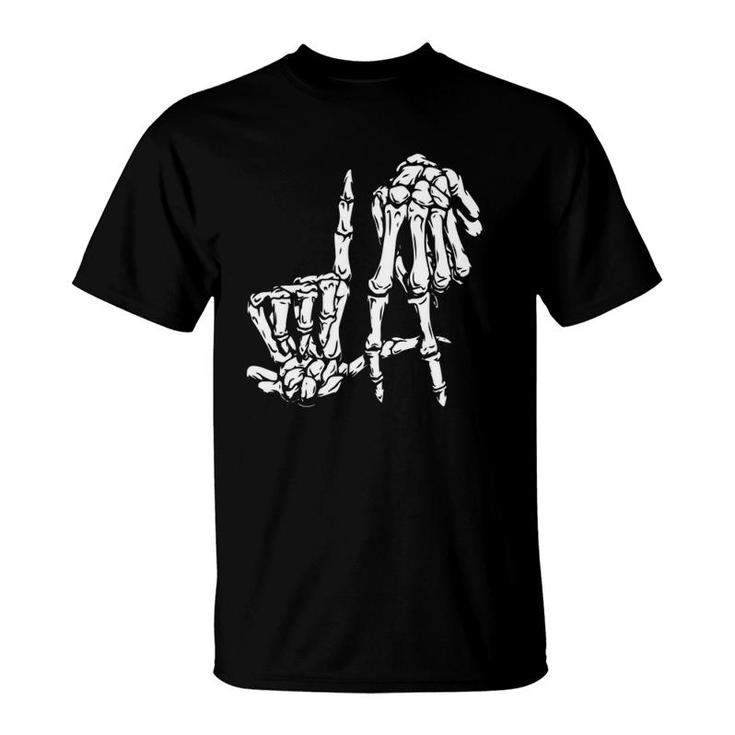 La Hand Sign Lazy Diy Halloween Costume Skeleton Los Angeles T-Shirt ...