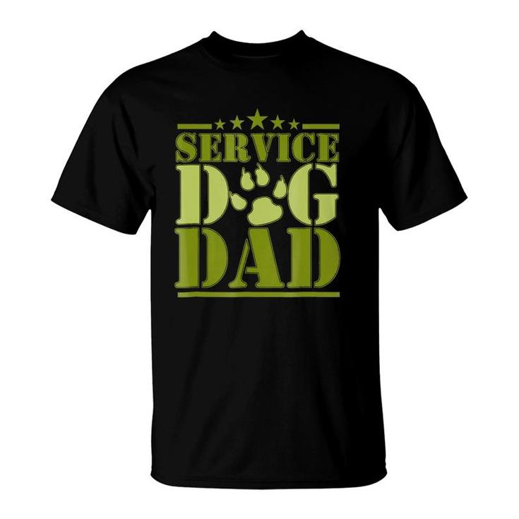 Mens Service Dog Dad For Disabled American Veterans T-Shirt | Mazezy
