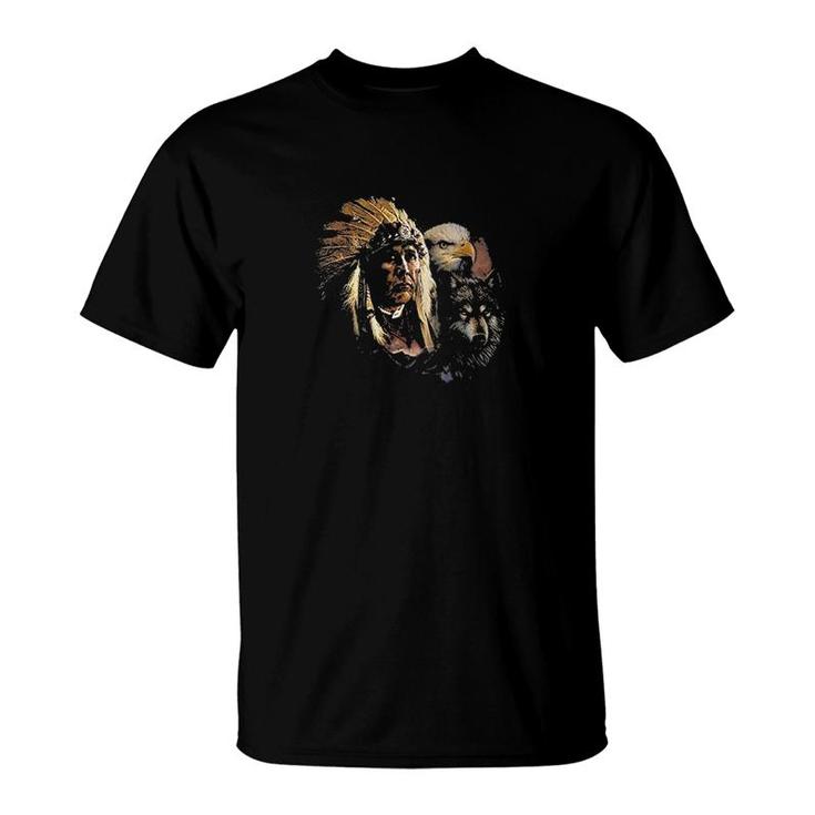 Native American Chief Bald Eagle T-Shirt | Mazezy
