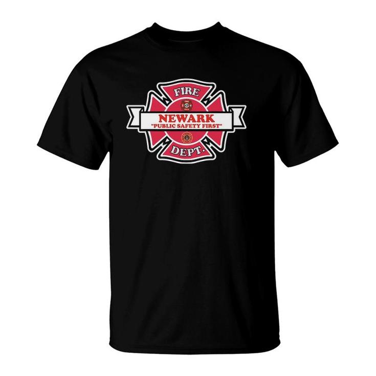 Newark Fire Department Patch Image New Jersey T-Shirt | Mazezy