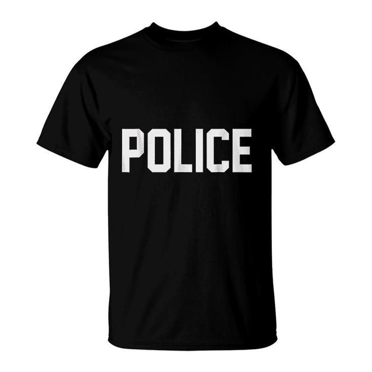 Police Text T-Shirt | Mazezy