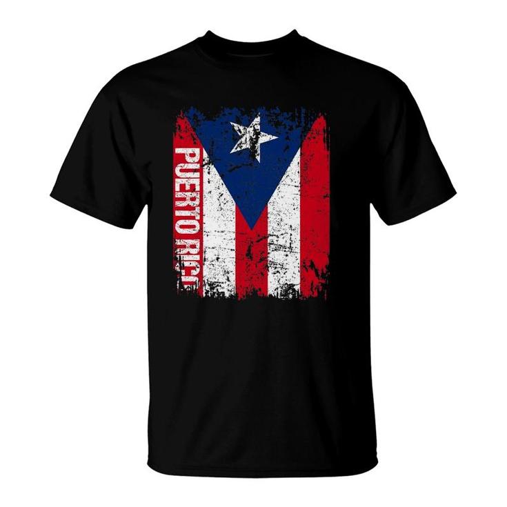 Puerto Rico Vintage Flag White Red Blue Puerto Rico T-Shirt | Mazezy