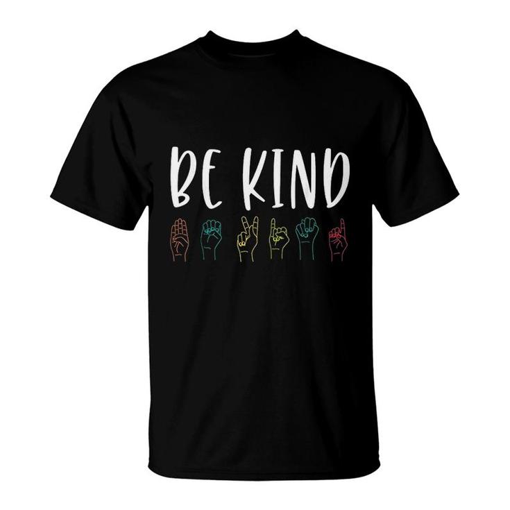 Stop Bullying Kindness Matters Be Kind Sign Language V2 T-shirt - Thegiftio