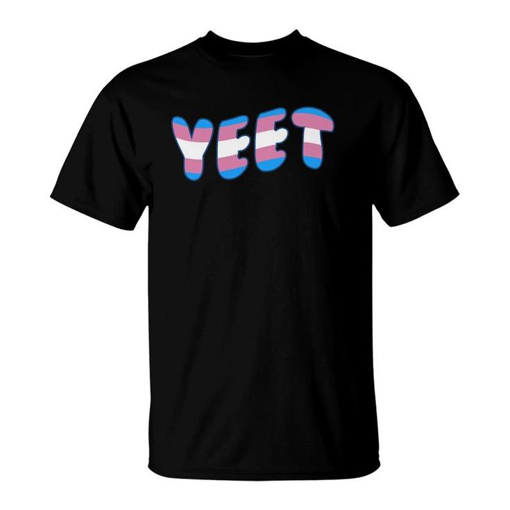 Trans Pride Flag Transgender Yeet Meme Funny Lgbtq T-Shirt | Mazezy