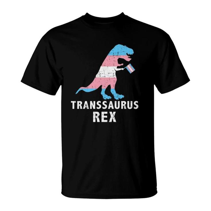 Transsaurus Rex Dinosaur In Transgender Flag For Trans Pride T-Shirt ...