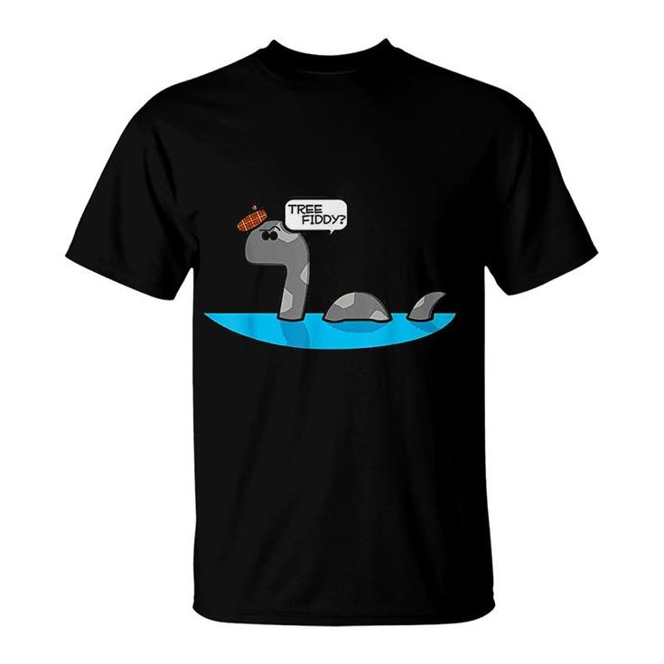 Tree Fiddy Funny Loch Ness Monster T-Shirt | Mazezy