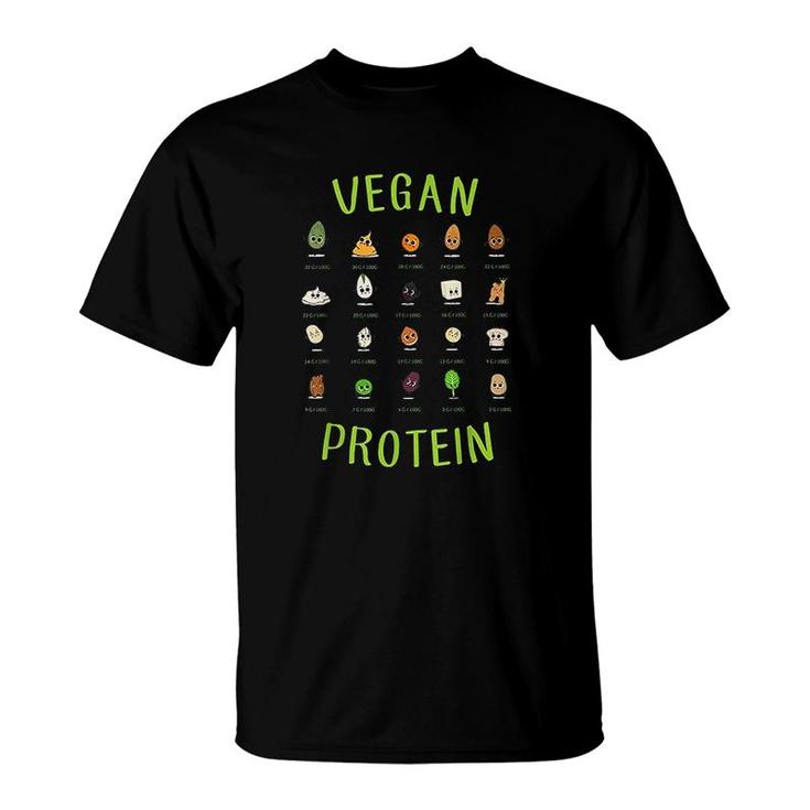 Vegan Protein Sources Funny Food T-Shirt | Mazezy